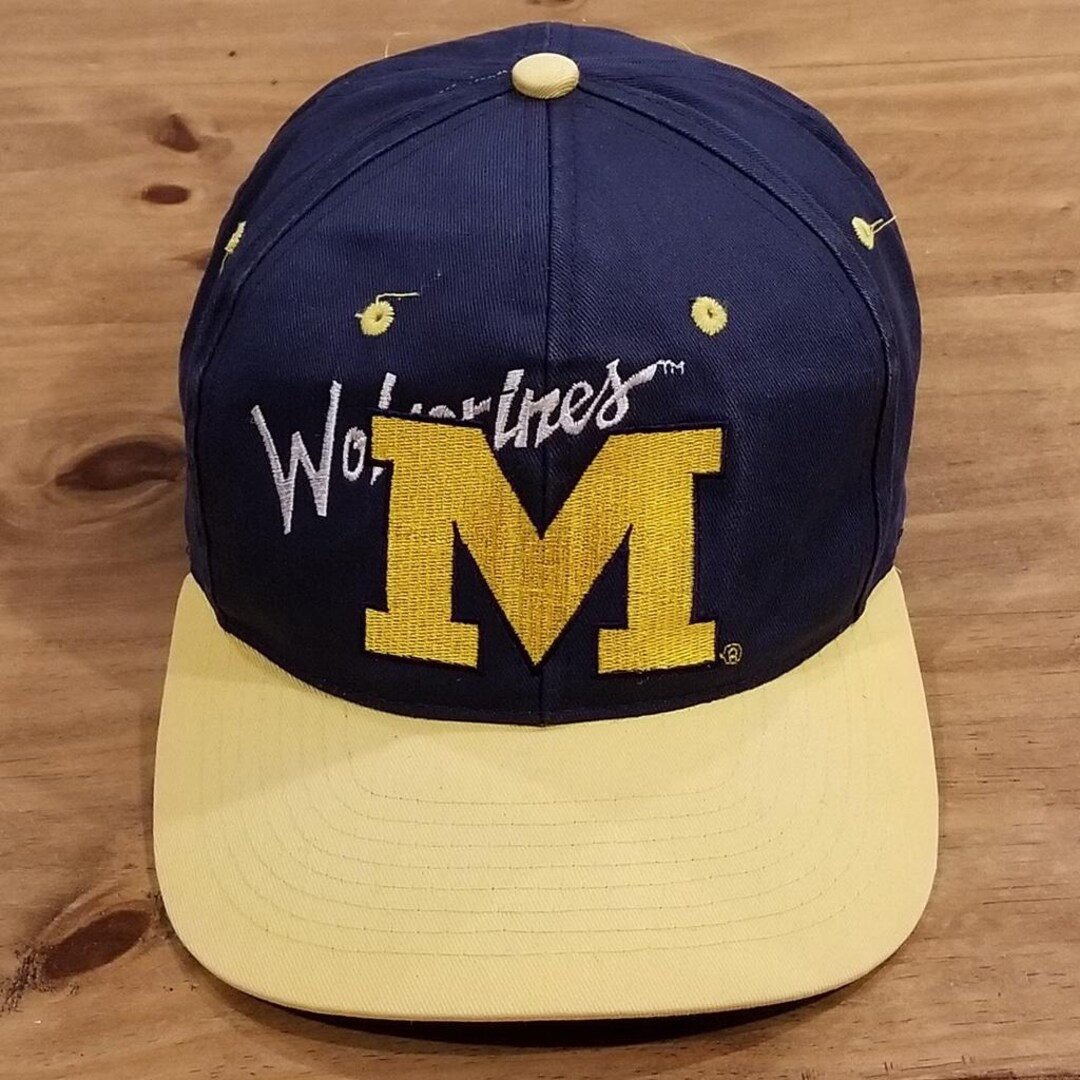 Vintage Michigan Wolverines Hat Cap Snapback 90s College One Size Big ...