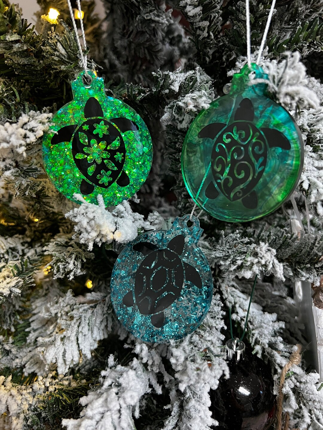 Turtle Christmas Ornament Set of 6 Custom Ornament Set - Etsy