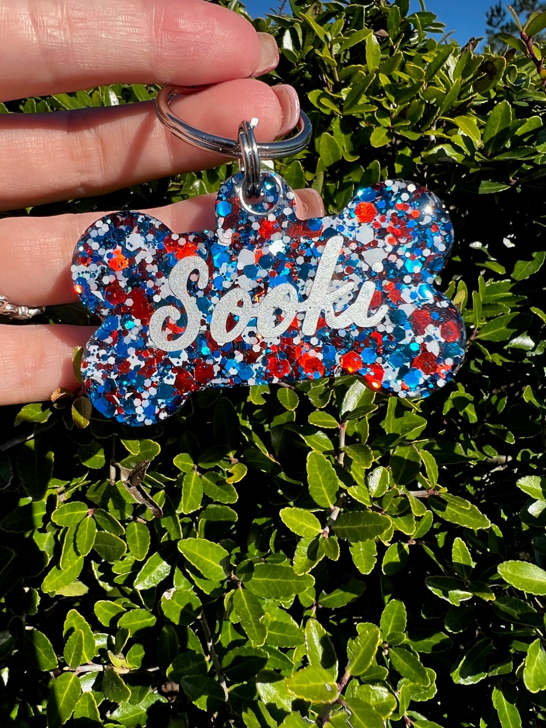 Red White & Blue Dog Tag - Etsy