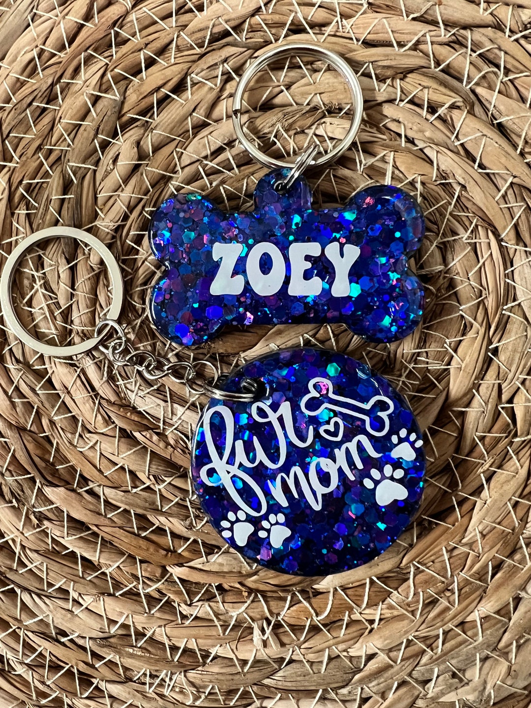 Custom Matching Dog Tag and Keychain SET - Etsy