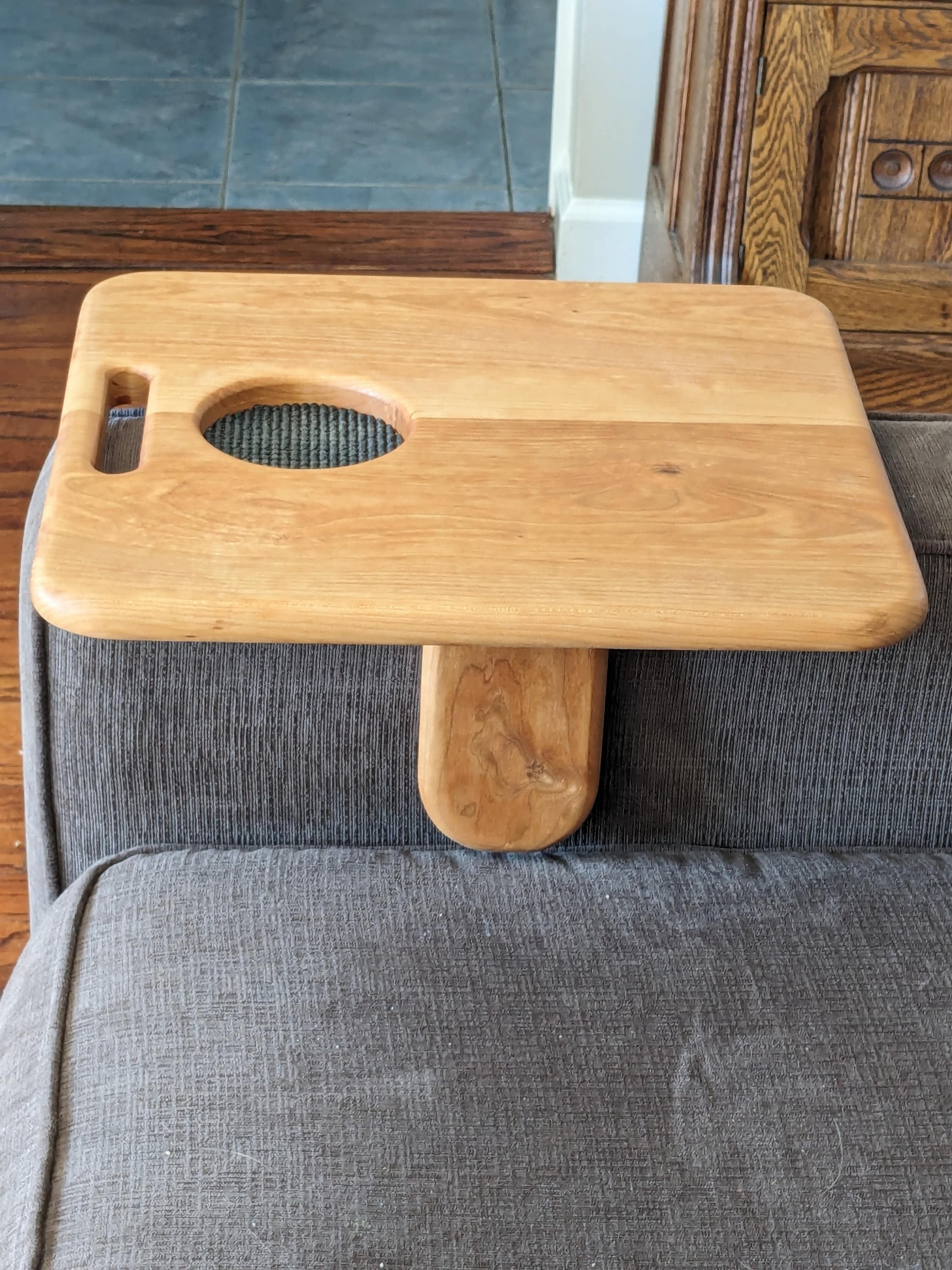 Cherry Sofa Arm Table, Sofa Arm Table, Couch Arm Table, Armchair Tray ...