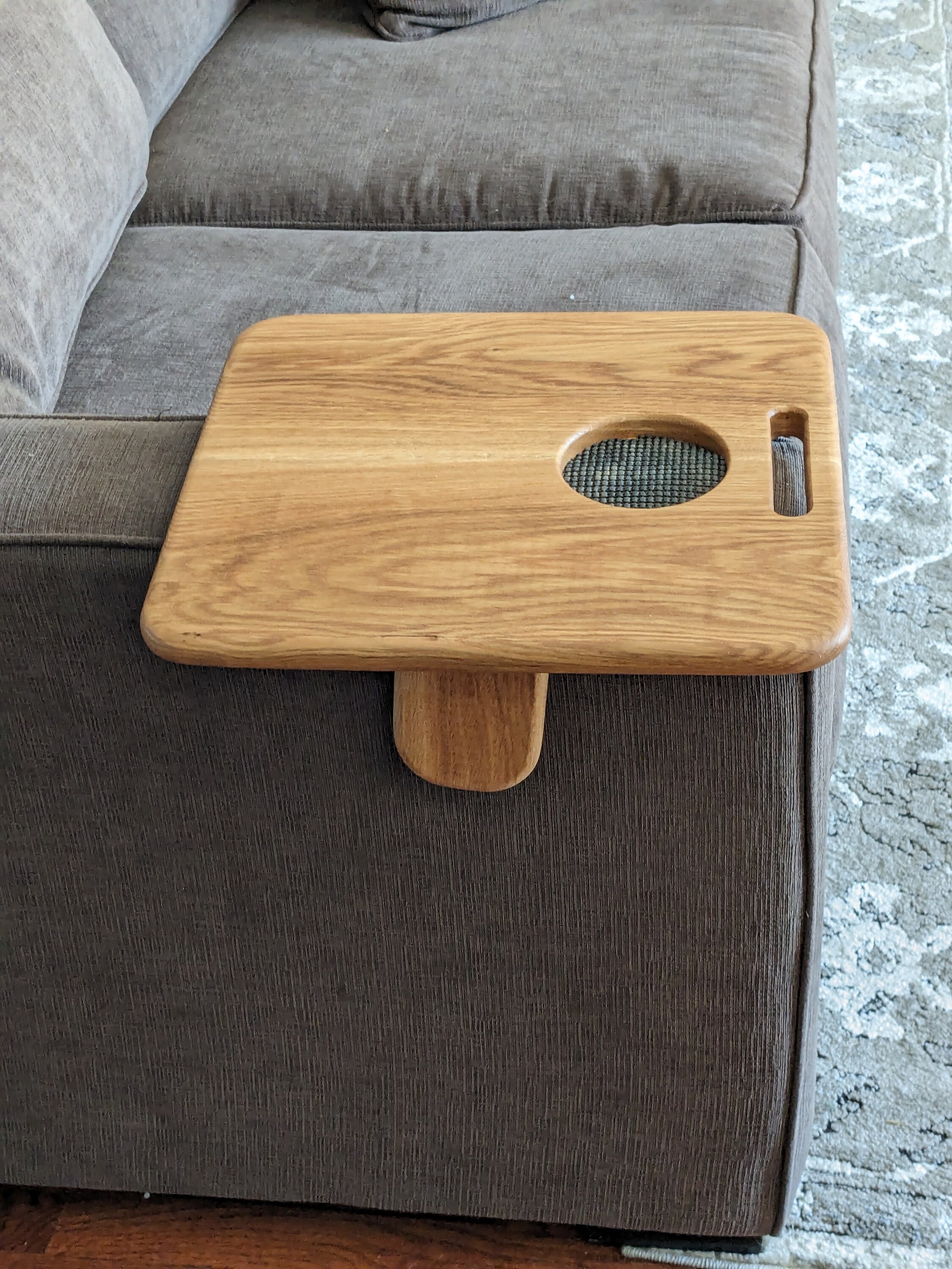 White Oak Sofa Arm Table, Couch Arm Table, Armchair Tray, Recliner Tray ...