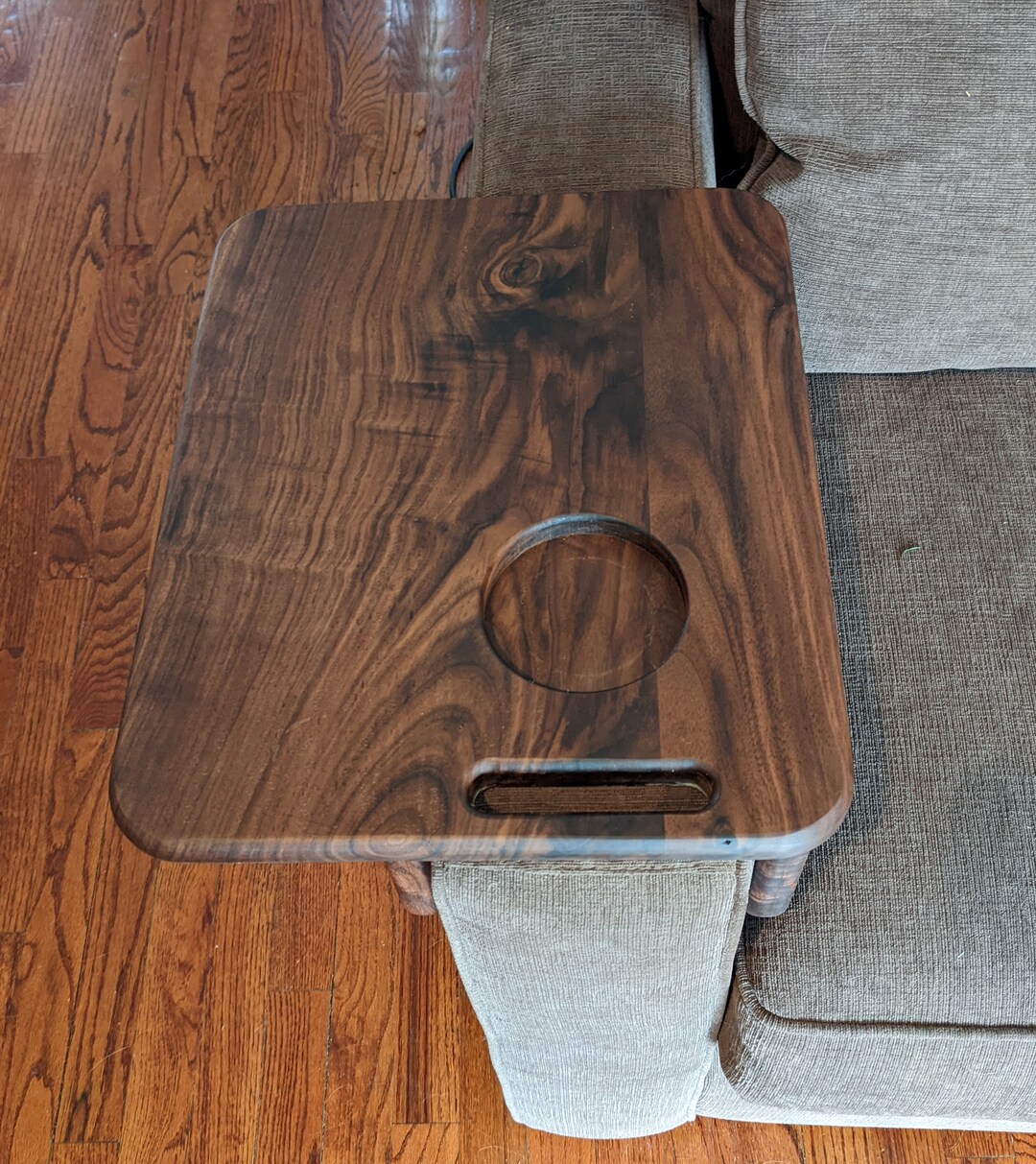 Walnut Sofa Arm Table, Couch Arm Table, Armchair Tray, Recliner Tray ...
