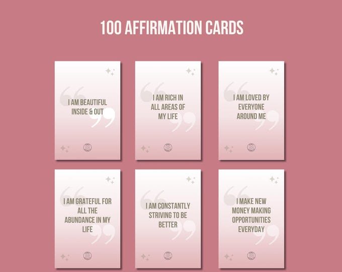 100 Affirmation Cards Goal Inspiration - Etsy