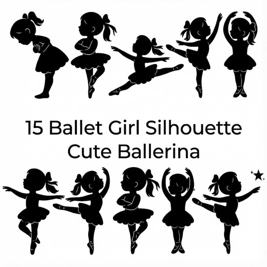 15 Ballet Girl Silhouette SVG Bundle | Ballerina SVG Cut Files | Dance ...