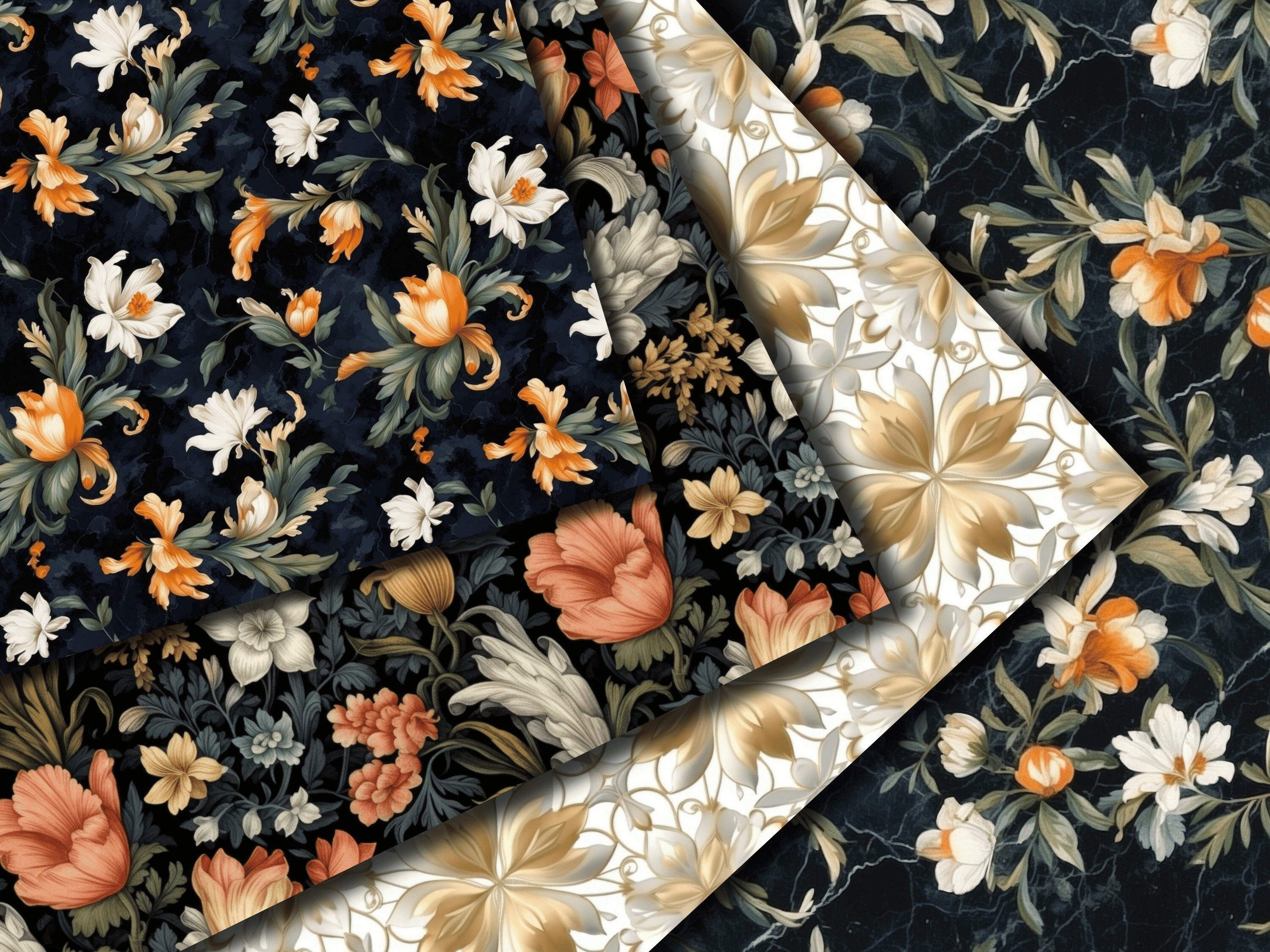 Baroque Seamless Digital Paper Digital Paper Flower Texture Digital ...