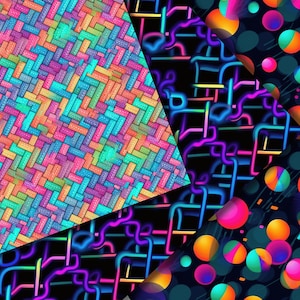 Neon Seamless Digital Paper - Digital Paper - Abstract Texture ...