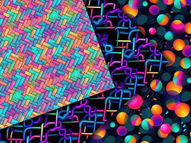 Neon Seamless Digital Paper Digital Paper Abstract Texture Digital ...