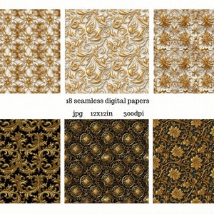 Baroque Seamless Digital Paper - Digital Paper - Flower Texture ...