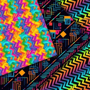 Neon Seamless Digital Paper - Digital Paper - Abstract Texture ...