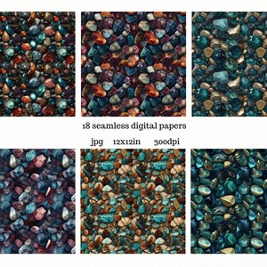 Gemstone Seamless Digital Papers - Printable Paper - Digital Paper ...