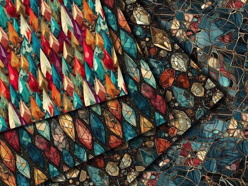 Gemstone Seamless Digital Papers - Printable Paper - Digital Paper ...