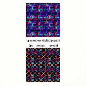 Neon Seamless Digital Paper Digital Paper Abstract Texture Digital ...