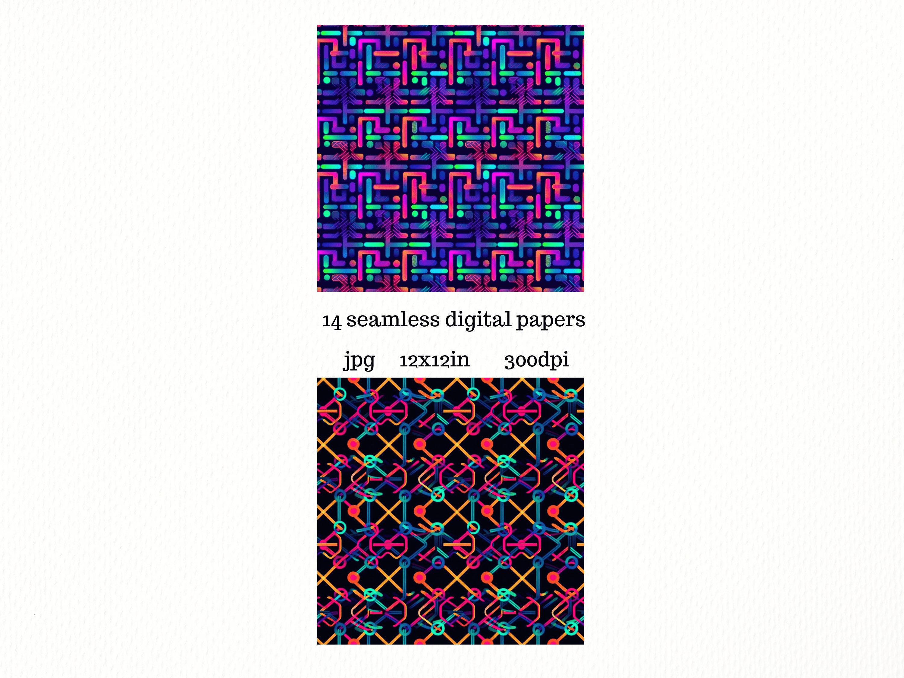 Neon Seamless Digital Paper Digital Paper Abstract Texture Digital ...