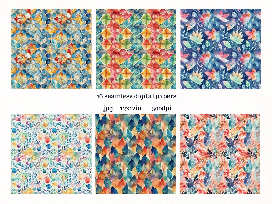 Watercolor Texture Digital Paper Printable Paper Digital Paper ...