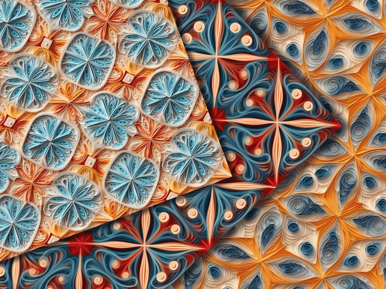 Quilling Tiles Seamless Digital Paper Digital Paper Quilling Texture ...