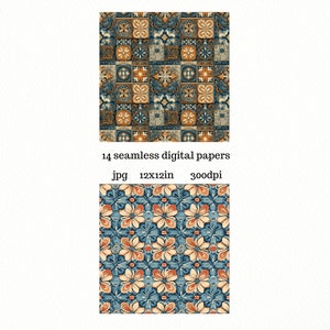 Vintage Seamless Digital Paper Digital Pattern Tile Texture Digital ...