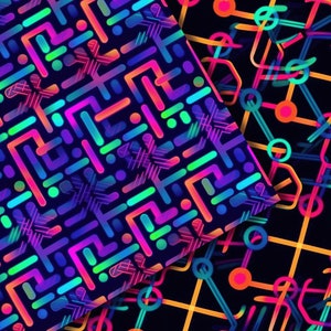 Neon Seamless Digital Paper Digital Paper Abstract Texture Digital ...