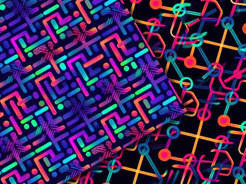 Neon Seamless Digital Paper Digital Paper Abstract Texture - Etsy