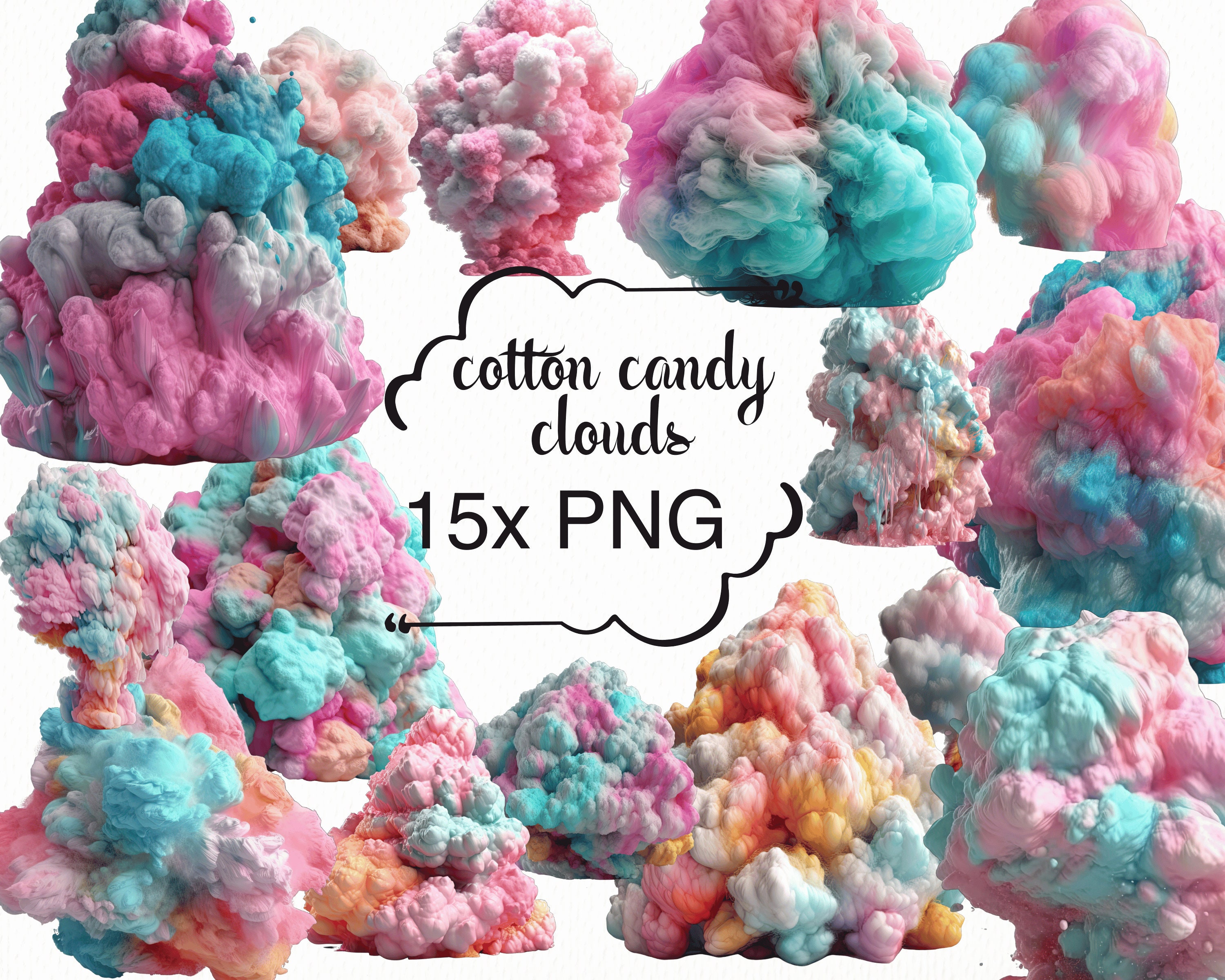 Cotton Candy Clouds Clip Art
