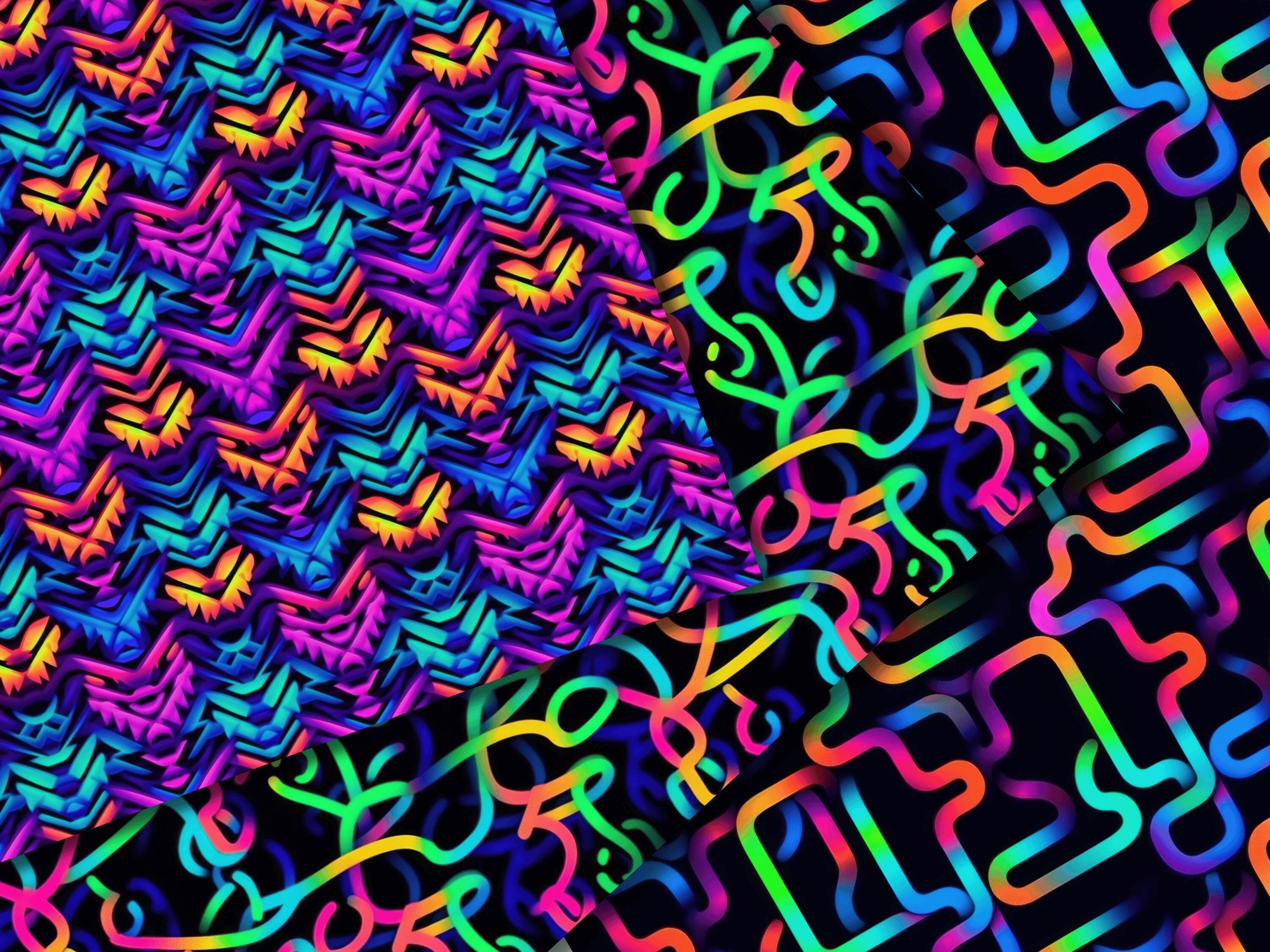 Neon Seamless Digital Paper Digital Paper Abstract Texture Digital ...