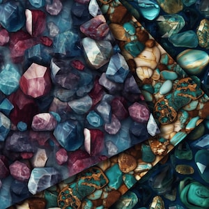 Gemstone Seamless Digital Papers - Printable Paper - Digital Paper ...