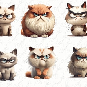 Grumpy Cats Cartoon Clip Art Cricut - Cats Clip Art - Grumpy Cats ...