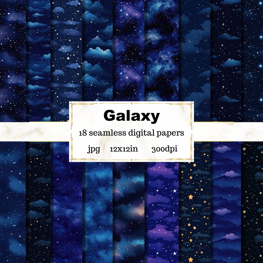 Galaxy Pattern SEAMLESS Digital Papers, Printable Paper, Digital Paper ...