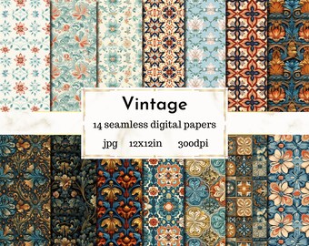 Baroque Seamless Digital Paper Digital Paper Flower Texture Digital ...