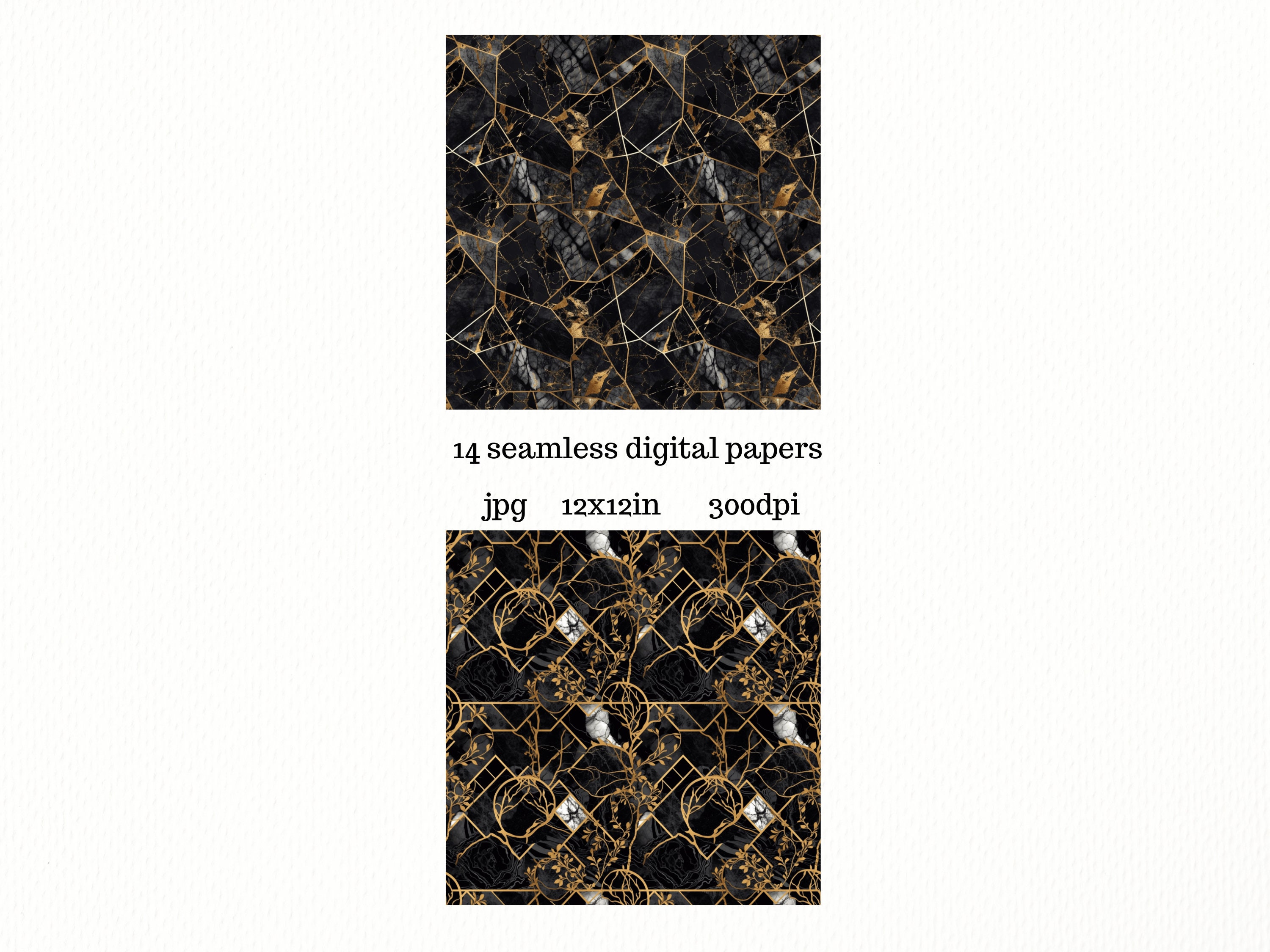 Gold Marble Seamless Digital Papers - Printable Paper - Digital Paper ...
