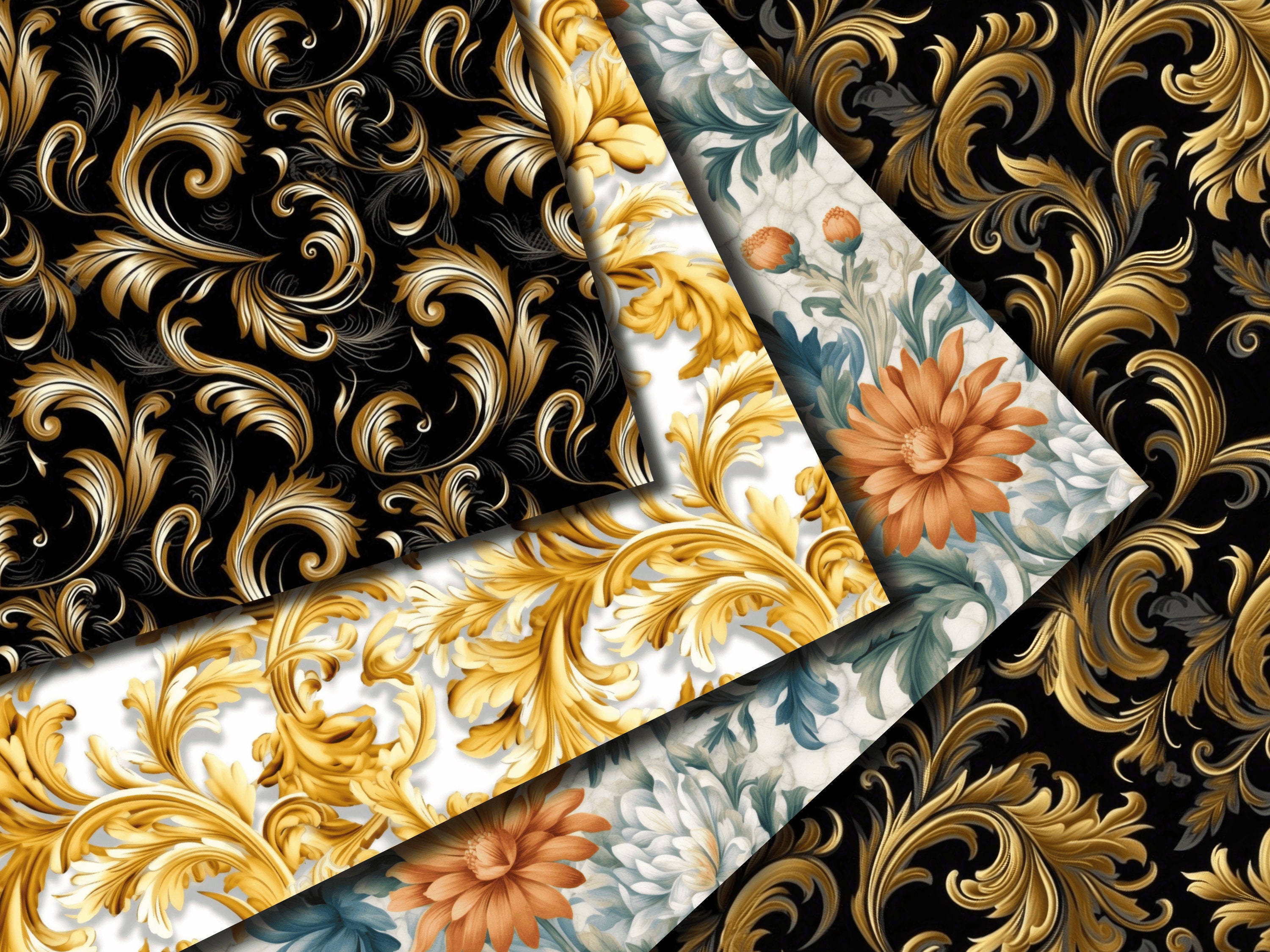 Baroque Seamless Digital Paper Digital Paper Flower Texture Digital ...