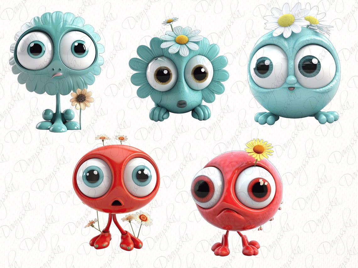 Flower Aliens Clip Art Cricut Cute Alien Clip Art Flower Cartoon ...