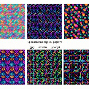 Neon Seamless Digital Paper Digital Paper Abstract Texture Digital ...