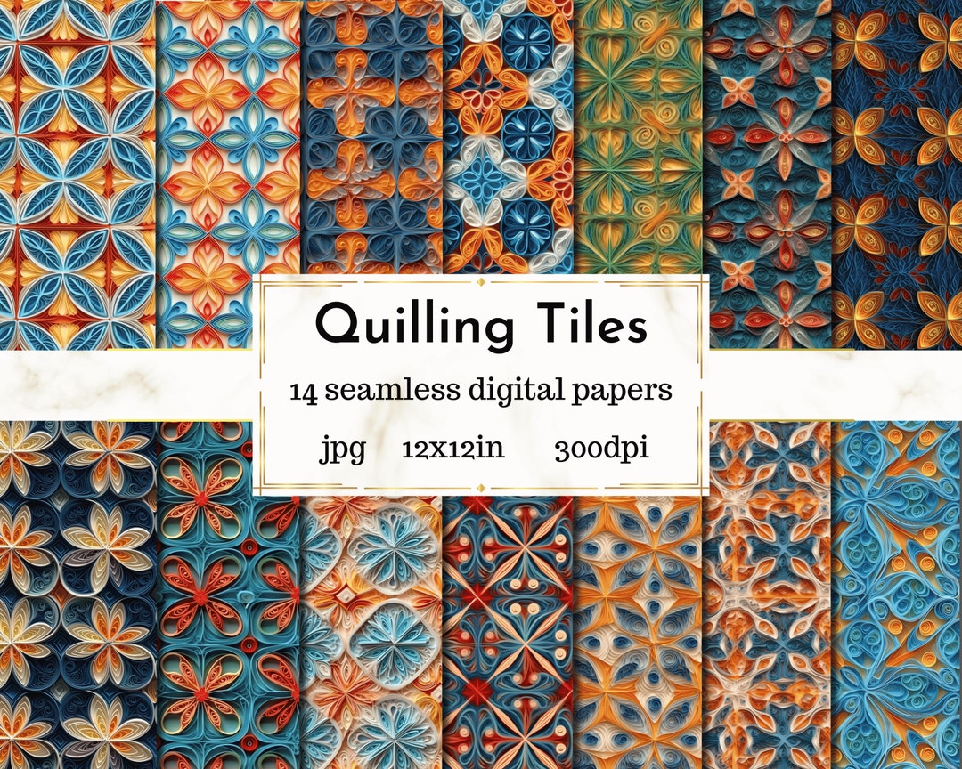 Quilling Tiles Seamless Digital Paper - Digital Paper - Quilling ...