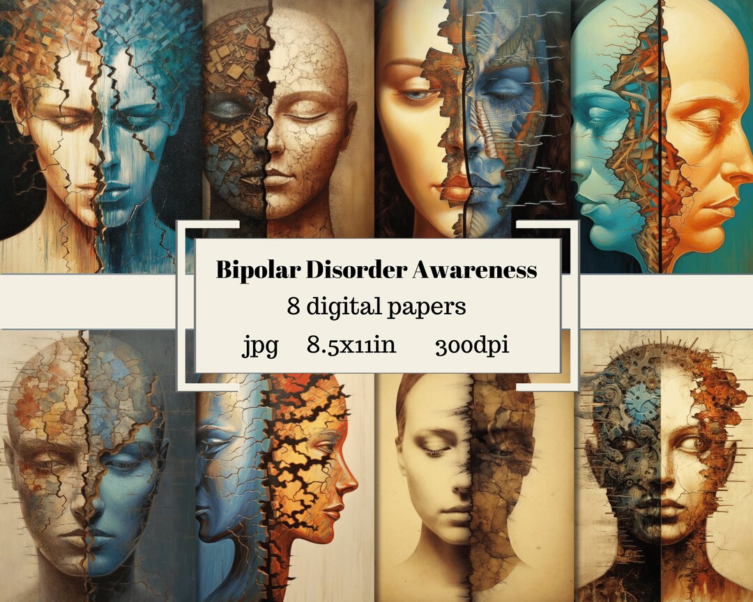 Bipolar Disorder Awareness Digital Paper, Mental Health Awareness ...