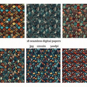 Gemstone Seamless Digital Papers - Printable Paper - Digital Paper ...