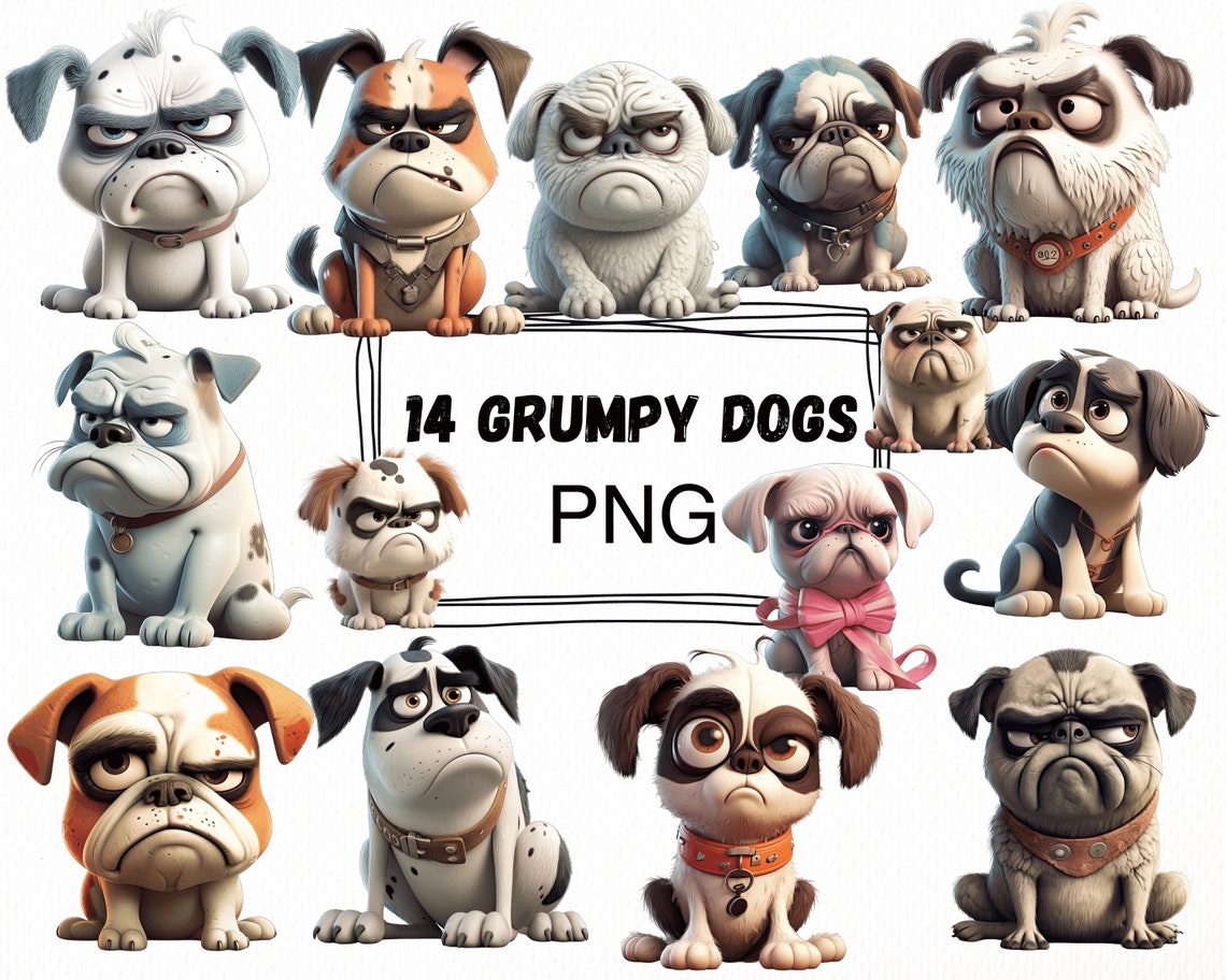 Grumpy Dogs Cartoon Clip Art Cricut Dogs Clip Art Grumpy Dogs Clipart Dogs Cartoon Transparent ...