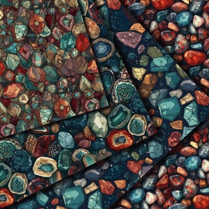 Gemstone Seamless Digital Papers - Printable Paper - Digital Paper ...