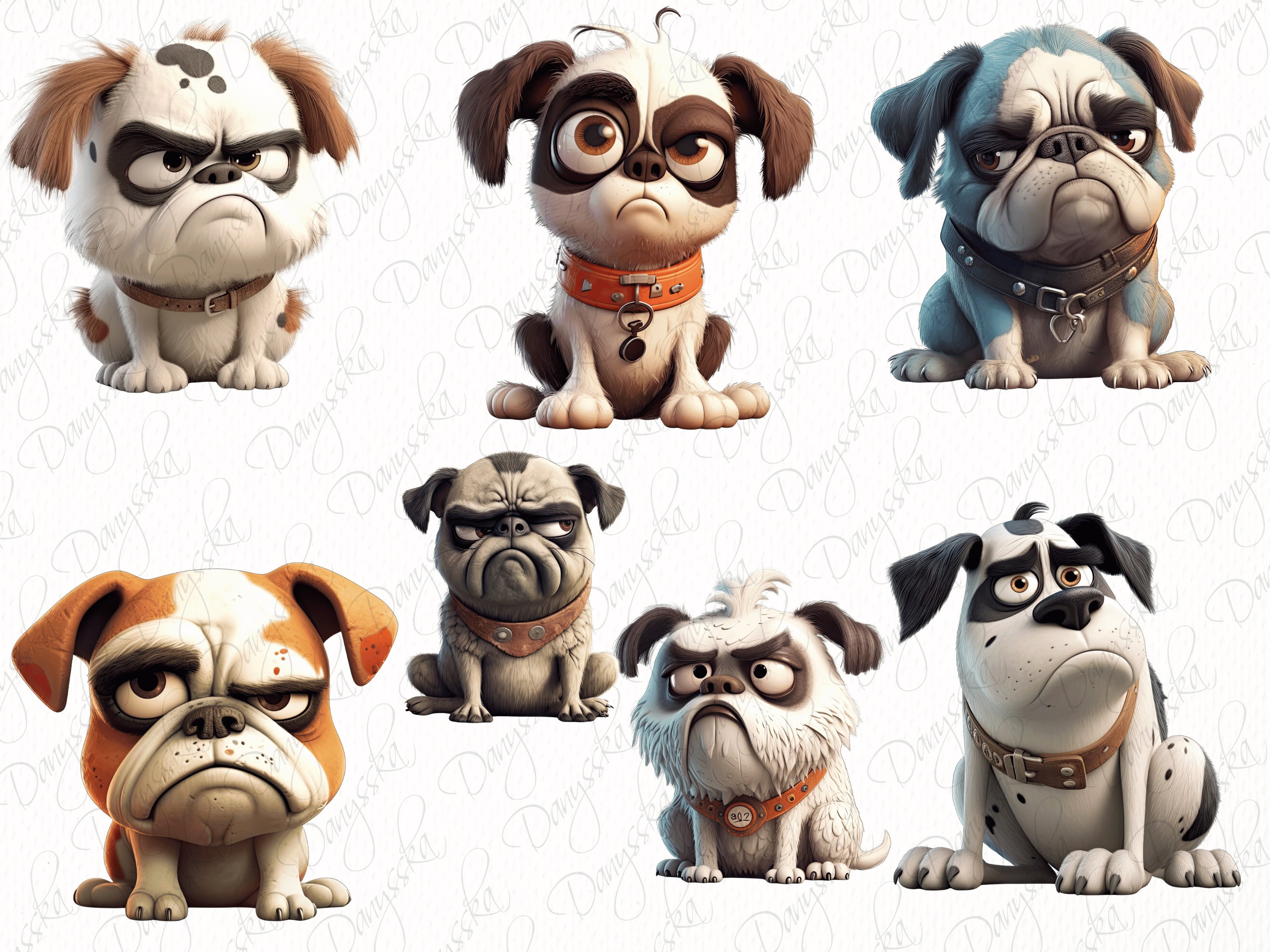 Grumpy Dogs Cartoon Clip Art Cricut Dogs Clip Art Grumpy Dogs Clipart ...