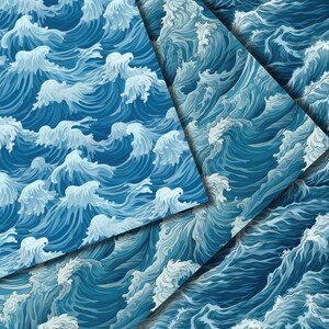 Sea Waves Seamless Digital Paper - Digital Paper - Sea Texture ...