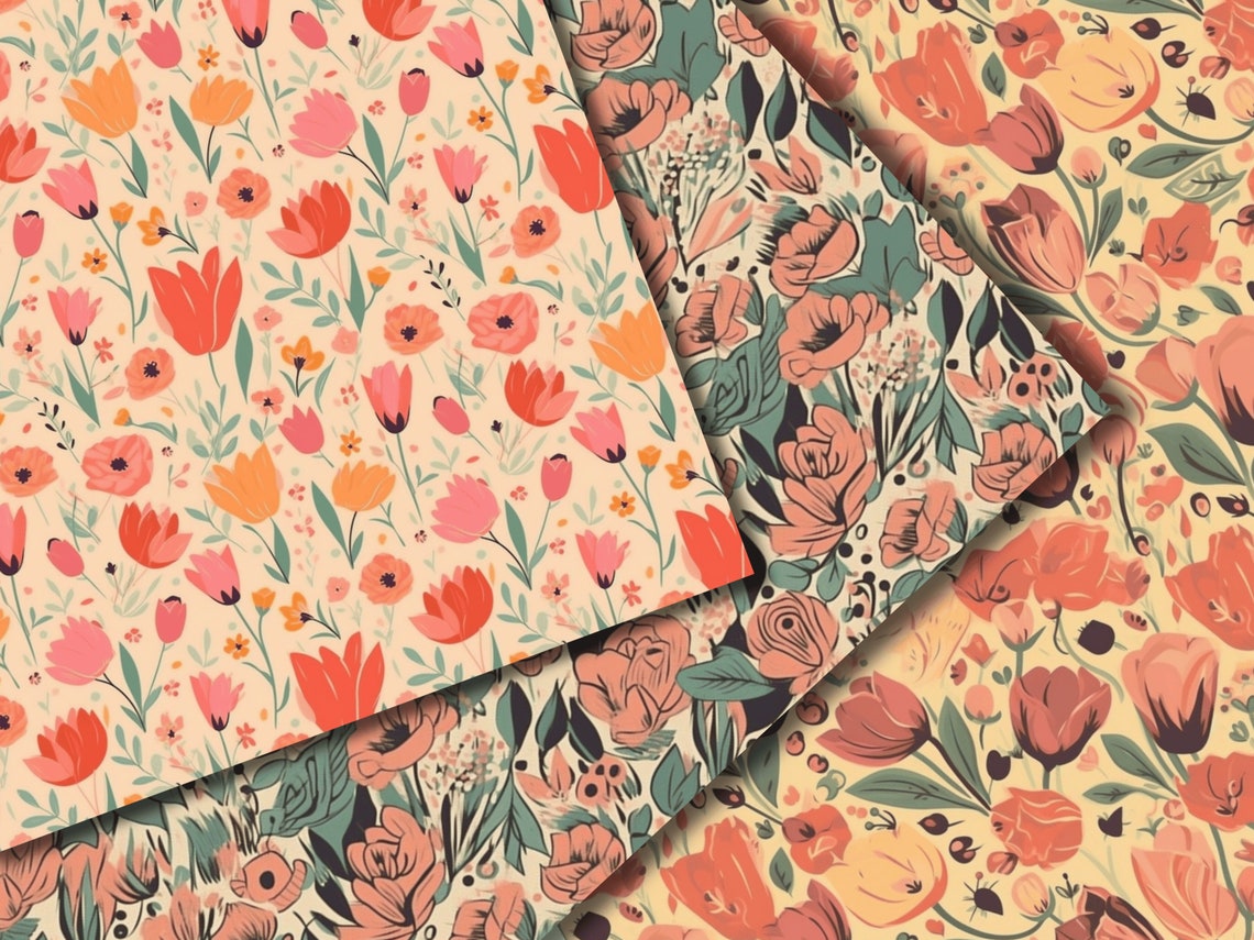 Happy Mother's Day Seamless Digital Paper, Floral Seamless Digital ...