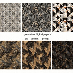 Gold Marble Seamless Digital Papers - Printable Paper - Digital Paper ...