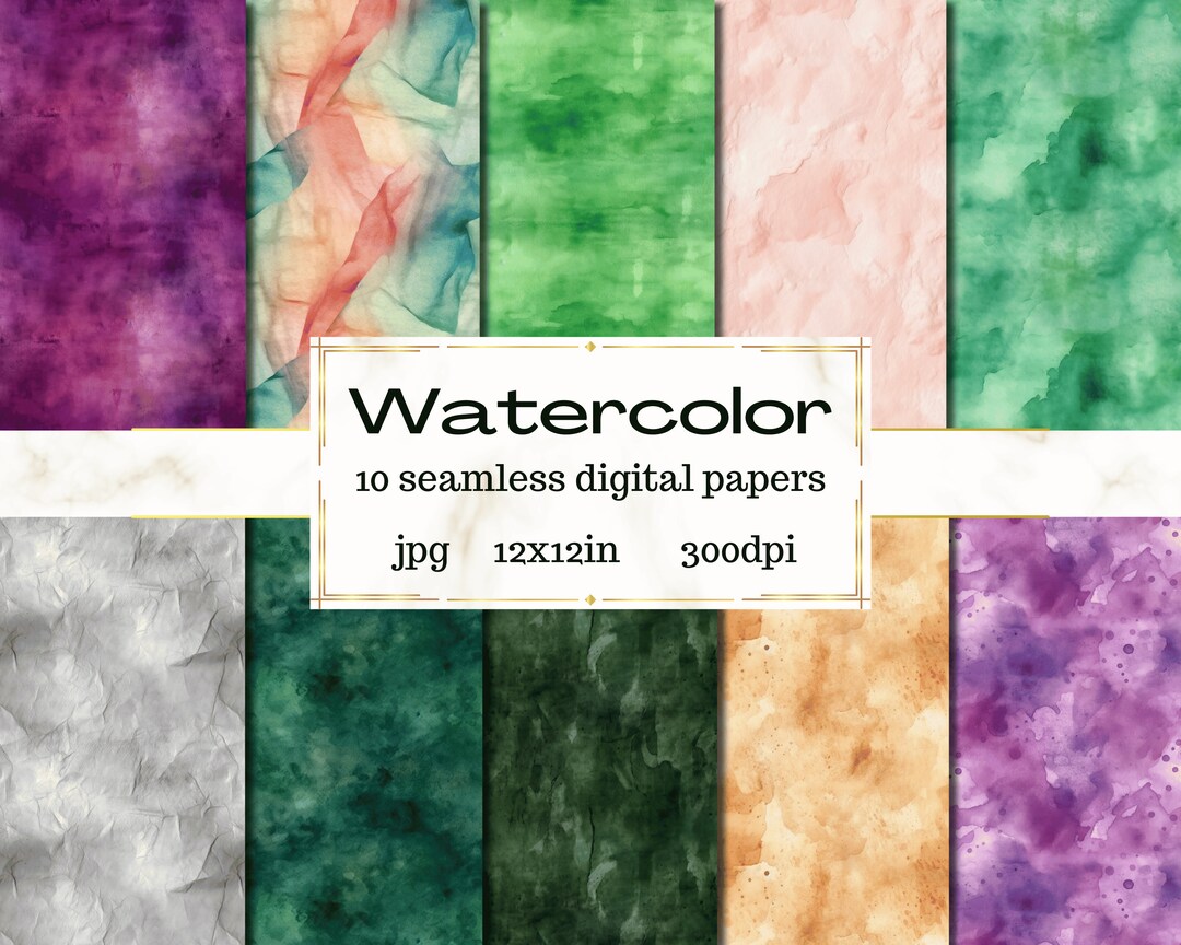 Watercolor Seamless Digital Paper - Digital Paper - Plain Watercolor ...