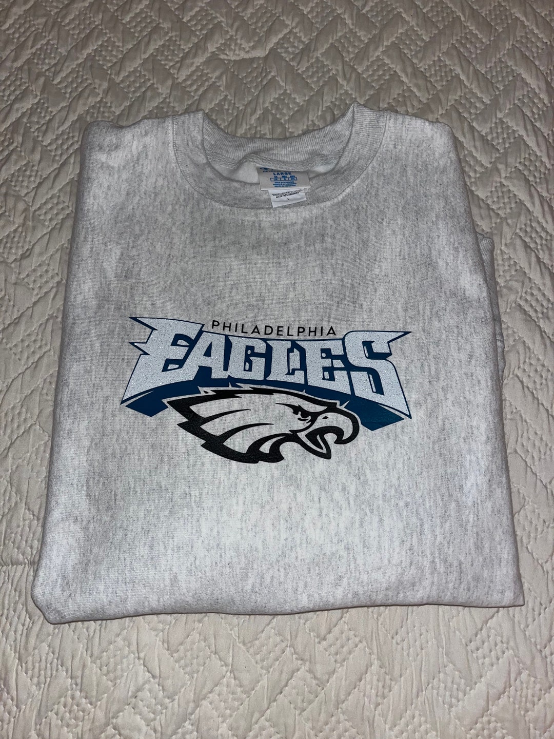 Philadelphia Eagles Glitter Crewneck - Etsy