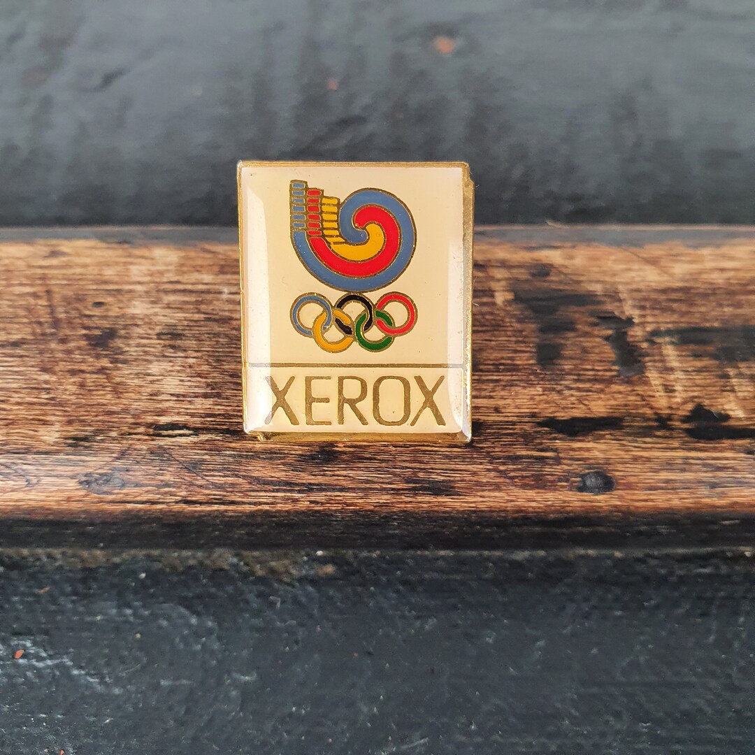 Vintage Enamel Xerox Pin Olympics Badge Advertising Gift Xerox Olympic ...