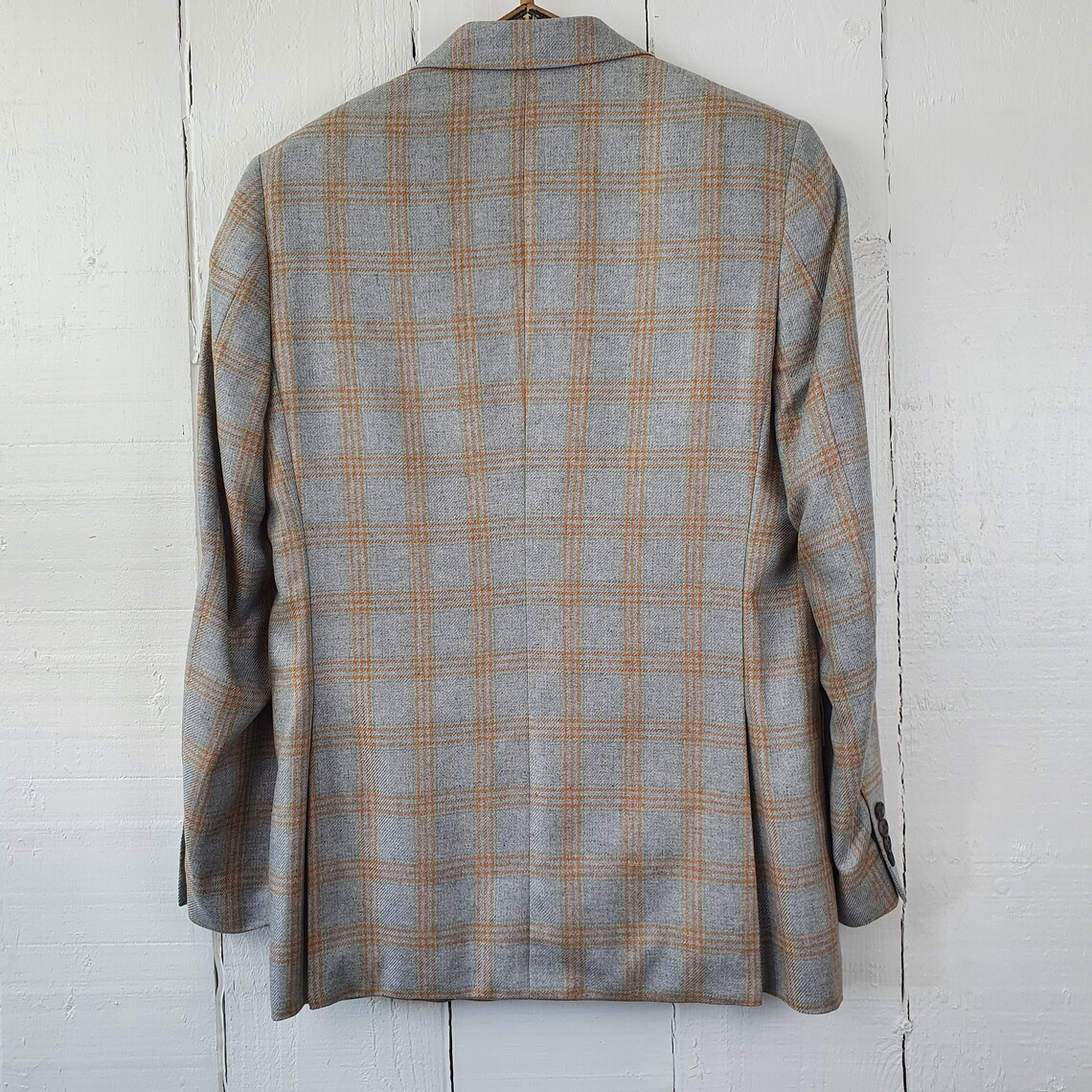 1980s Check Jacket, Size Small Unisex Plaid Grey Mustard Yellow Large ...