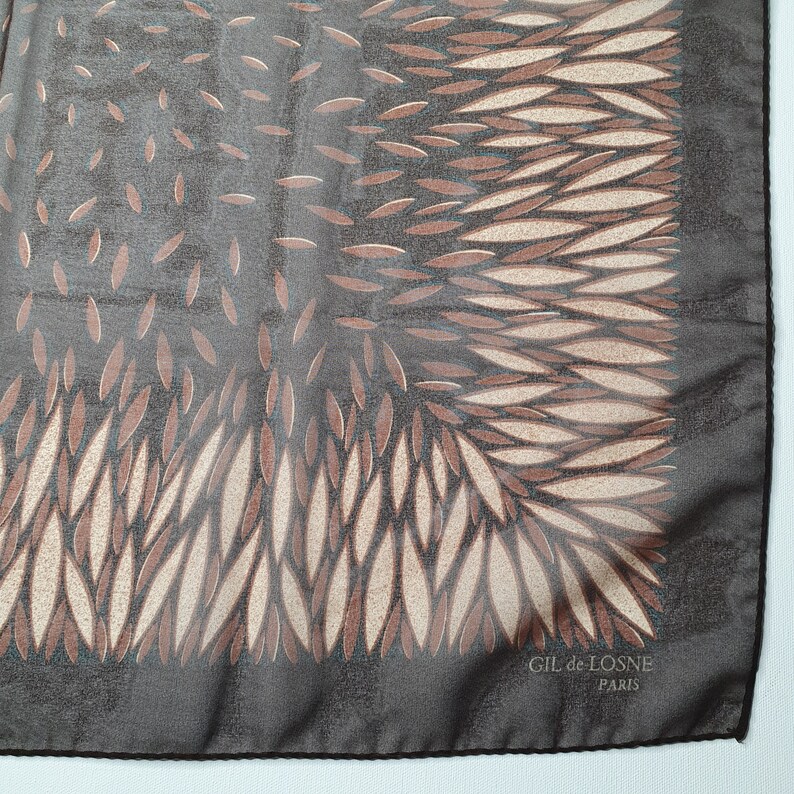 1980s Designer Gil De Losne Paris Scarf Sheer Abstract Leaf - Etsy
