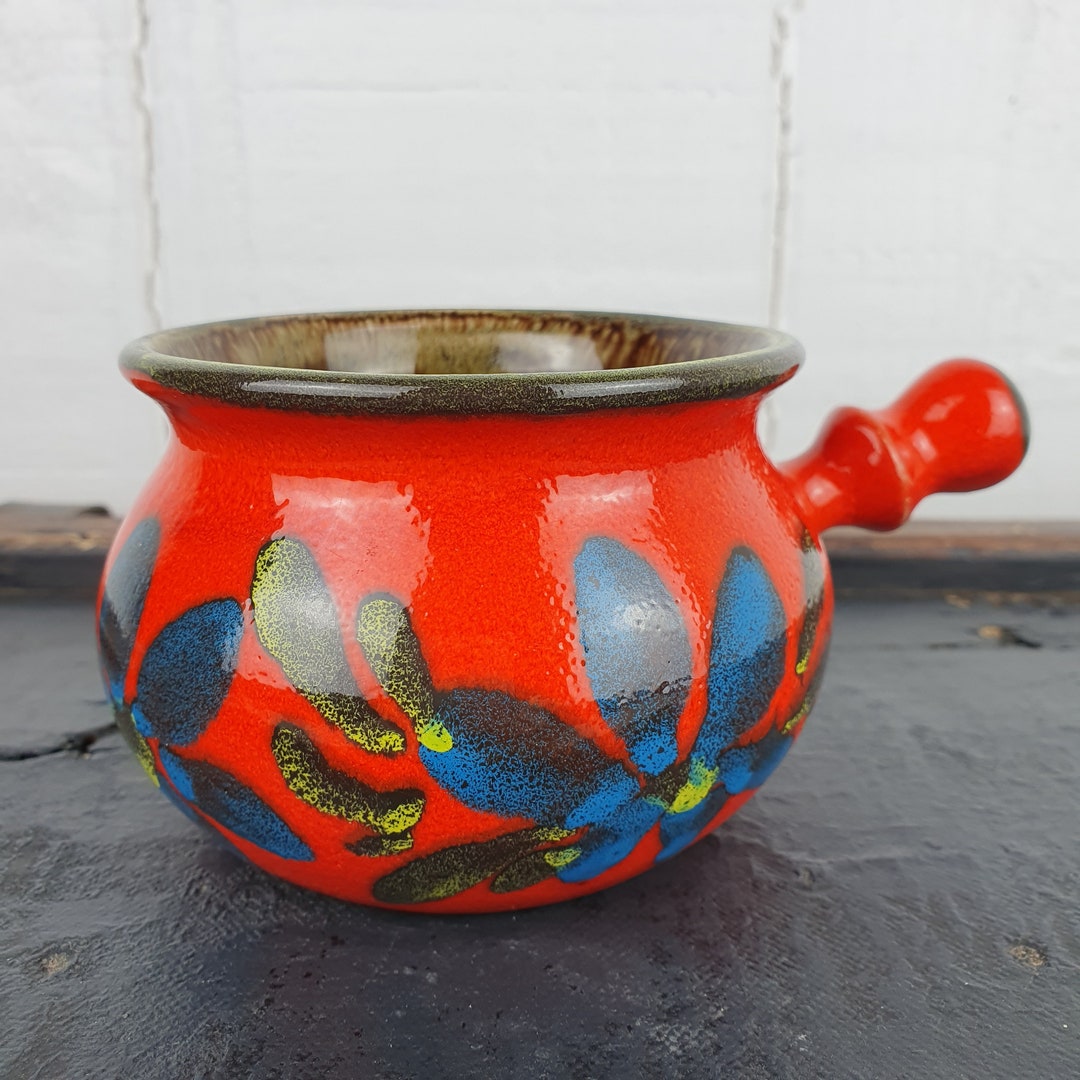 Vintage Handpainted Ceramic West German Pot Handmade in France - Etsy