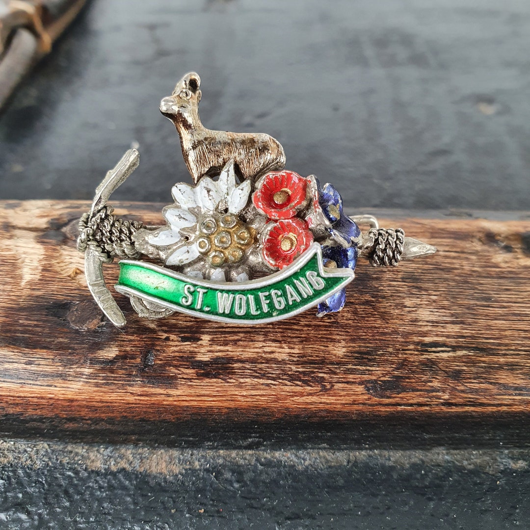 Vintage St Wolfgang Austria Badge Pin Collector's Wolfgangsee Enamel ...