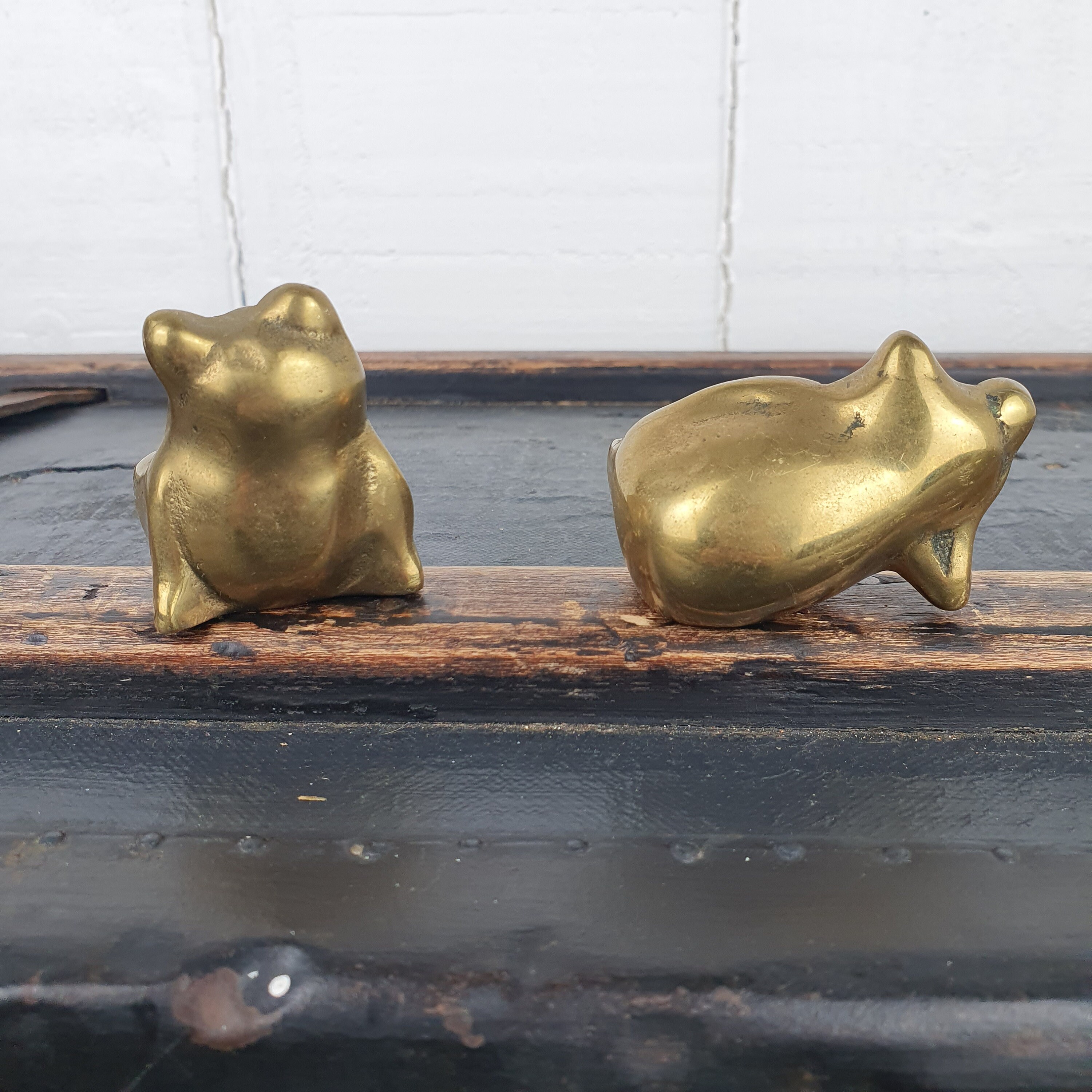 Brass Frogs Vintage Frog Ornaments Collectibles 1980s Shelf Decor ...